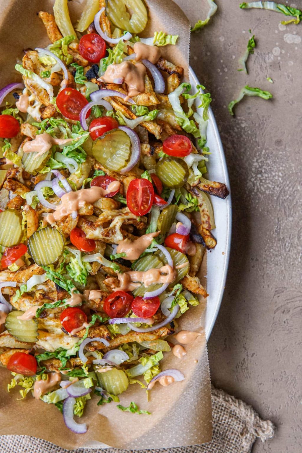 De lekkerste vegetarische kapsalon met big mac saus
