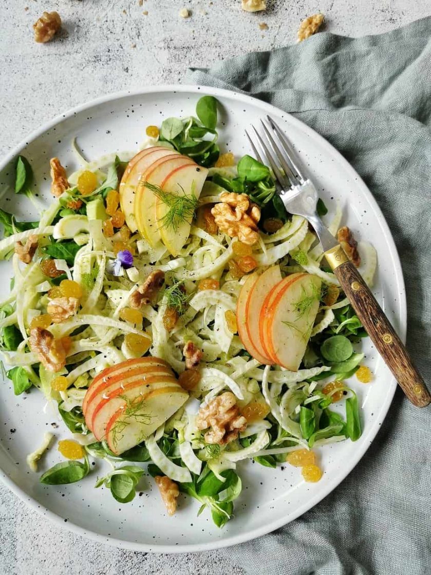 Venkel salade met appel en honing mosterd dressing