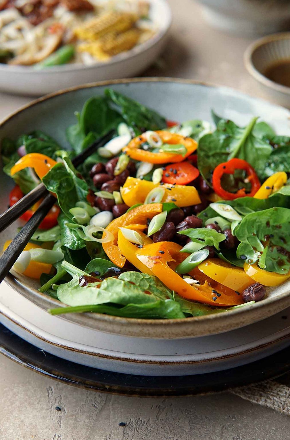 Japanse aduki bonen salade met gemberdressing