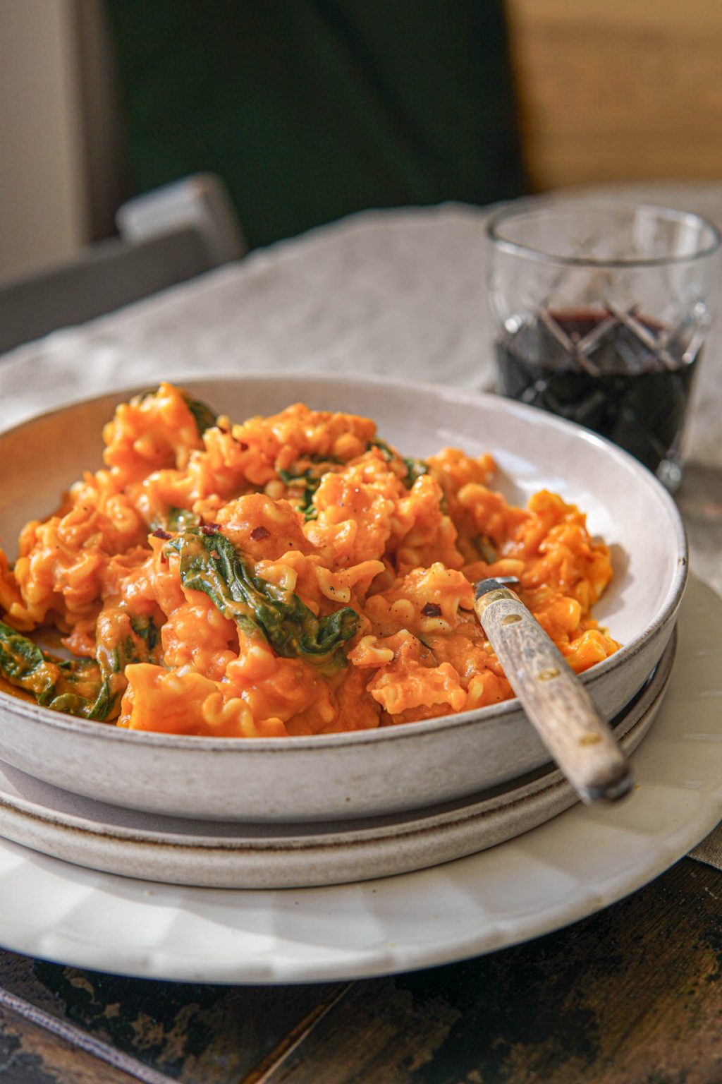 Eiwitrijke vegan pompoen pasta