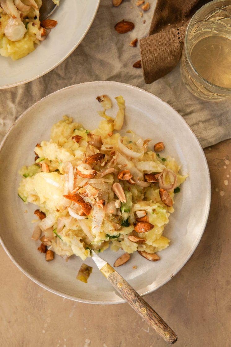 Vegetarische witlof stamppot