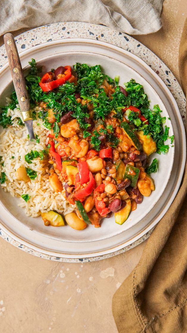Vegan bonen met rijst